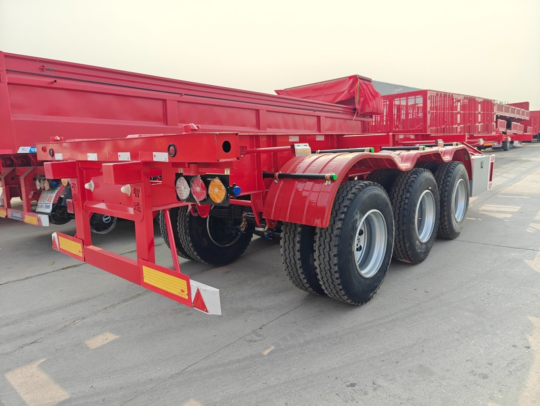 3 Axles Skeleton Frame Chassis Container Trailer for Truck Heavy Duty ...